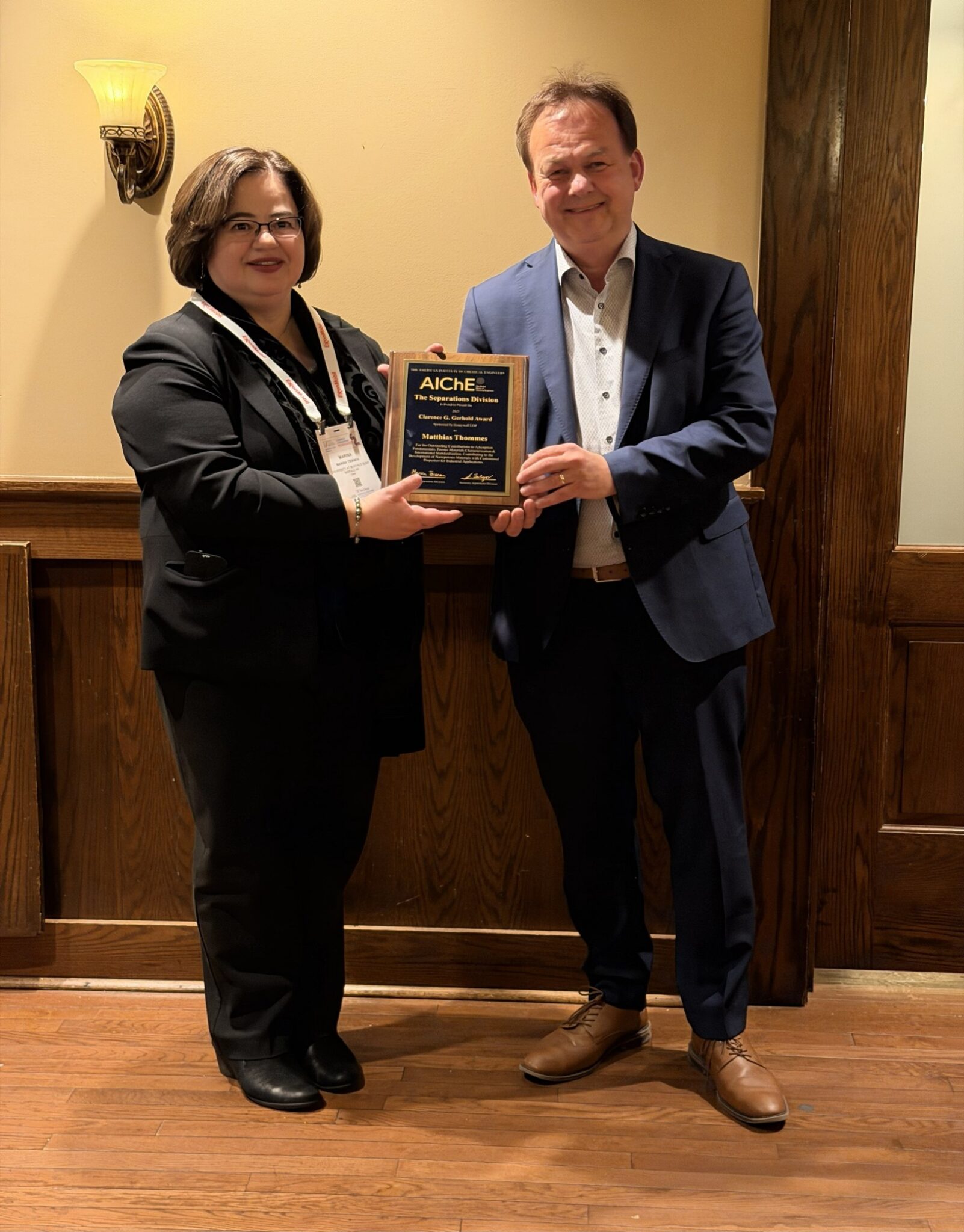 Prof. Matthias Thommes honored with Clarence (Larry) G. Gerhold Award ...